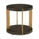 Mercer41 Sula Gold Finish Metal Dark Brown Faux Shagreen Round Table - Dark Brown, End Table ...